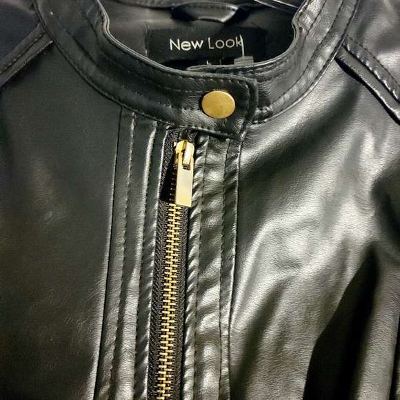 New Look | Jackets & Coats | New Look Faux Vegan Leather Nehru Collar ...